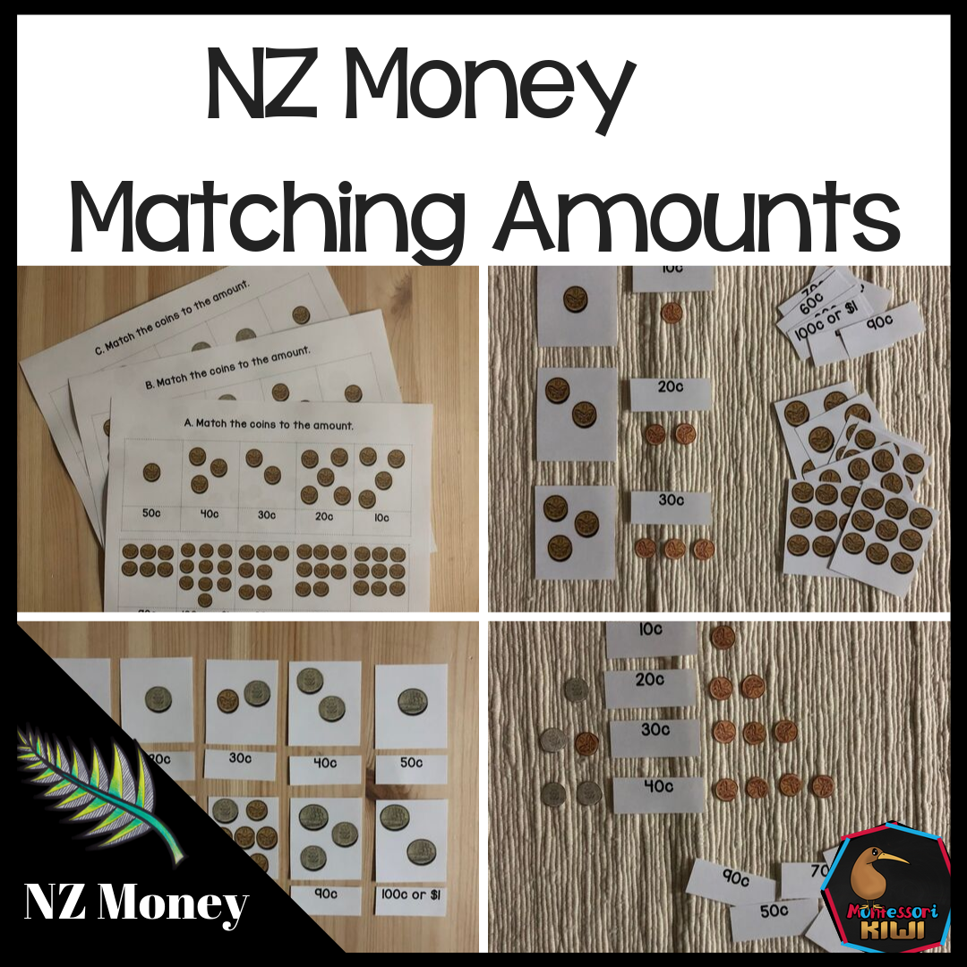 New Zealand Money level 1: matching amounts – montessorikiwi